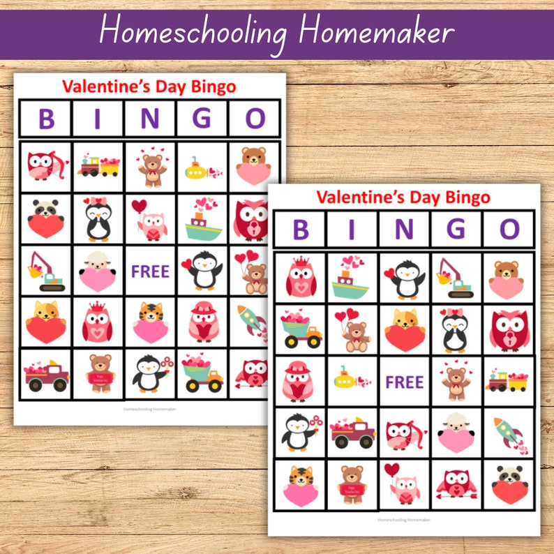 Valentine's Day BINGO Game for Your Kids Great for Homeschool or Family ...