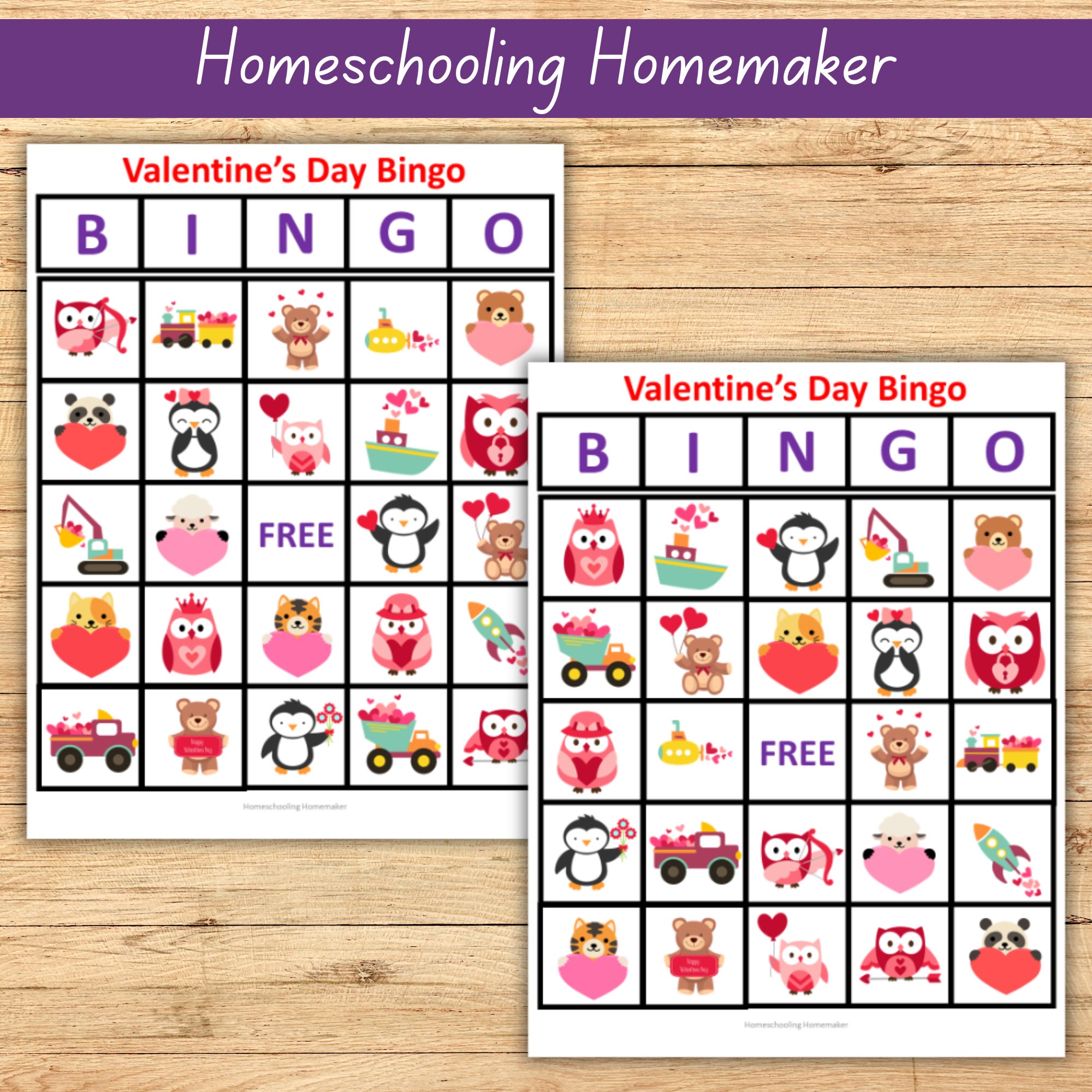 Valentine's Day BINGO Game for Your Kids Great for Homeschool or Family ...