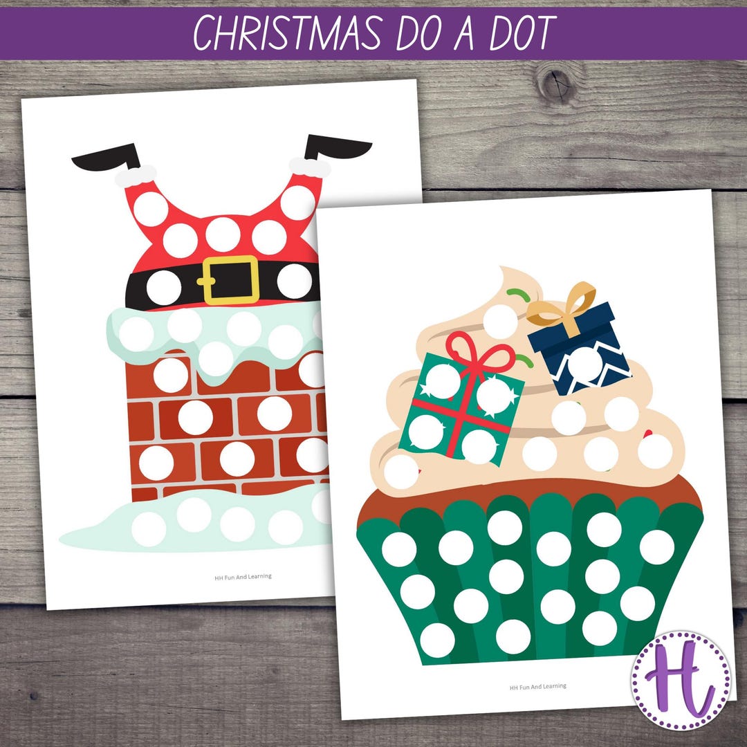 Christmas Do-a-dot Activities: Preschool Coloring Pages (PDF) - Etsy