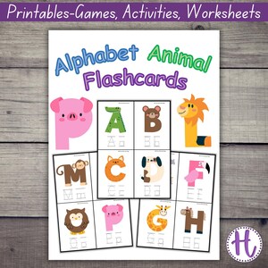 Animal Alphabet Flashcards: Preschool Learning (PDF Download) - Etsy