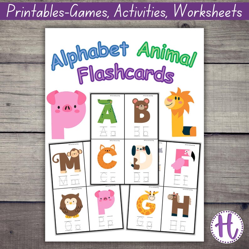 Animal Alphabet Flashcards: Preschool Learning (PDF Download) - Etsy