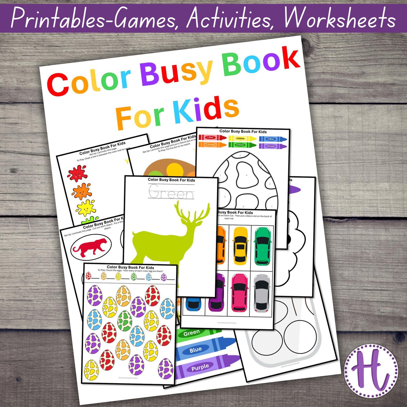 Color Busy Book, Quiet Book, Preschool Activity, Color Sorting, Line ...