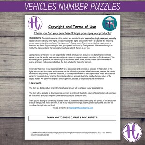 Vehicle Number Puzzles 1-5: Preschool Printable Activity (PDF) - Etsy