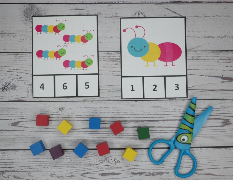 Bug Counting Clip Cards for Kids, Preschool Math Activity, Counting ...