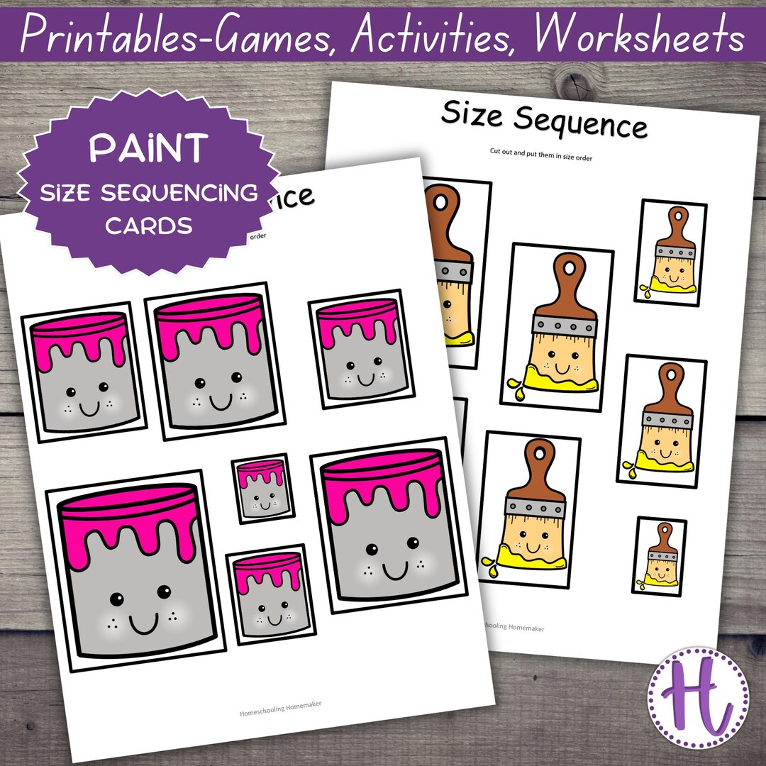 Colors Size Sequencing Cards|preschool Learning Game, Size Sorting ...