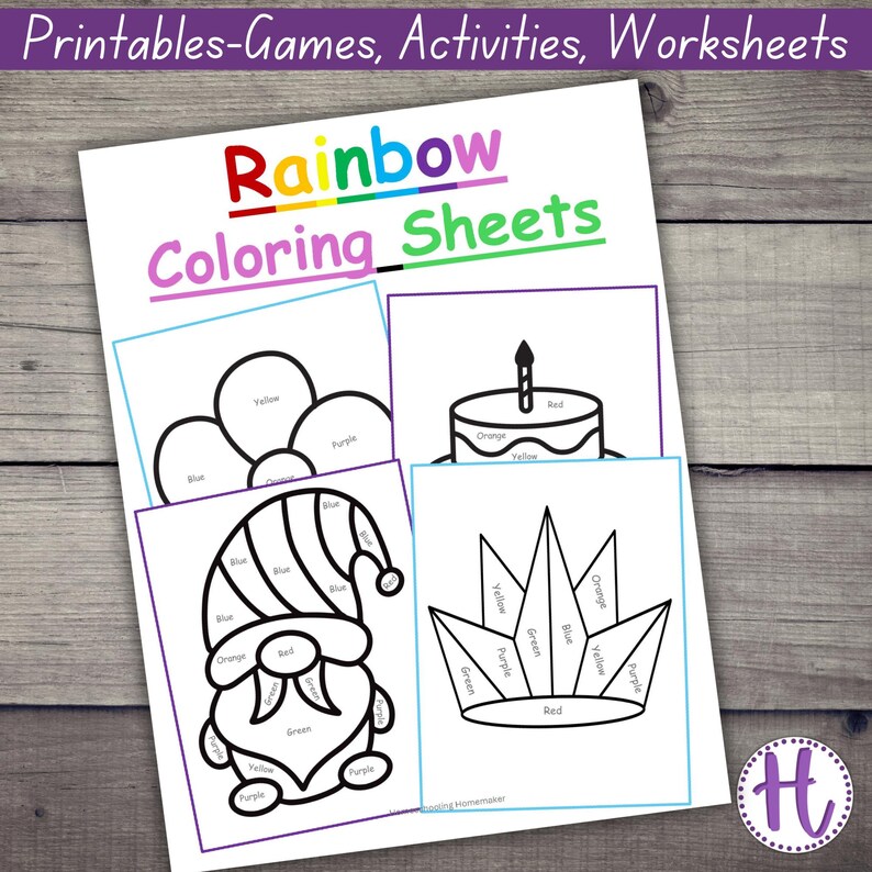 Rainbow Color by Code Worksheets: Learning Colors Activity (PDF) - Etsy