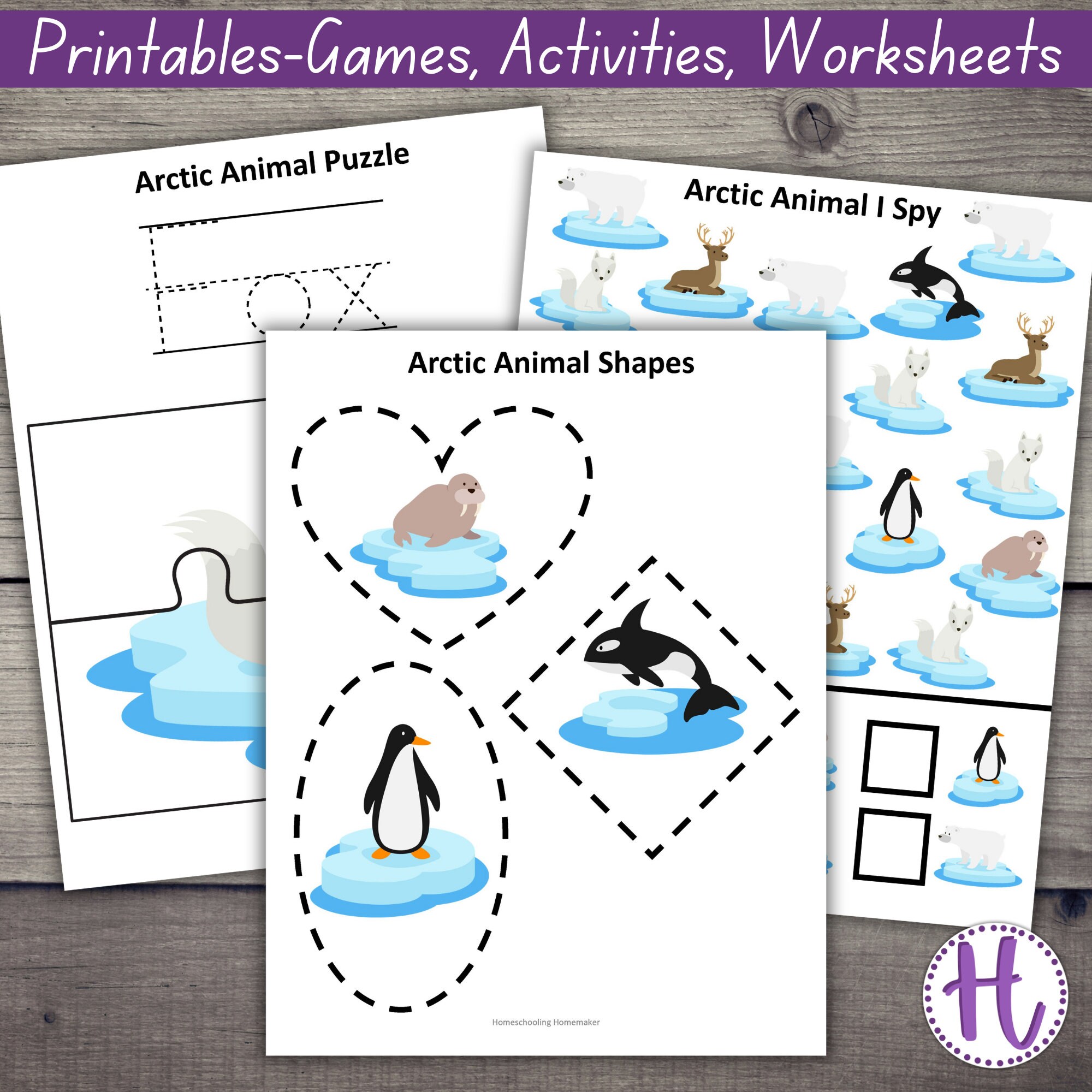 Arctic Animal Activity Worksheets for Preschool, Kindergarten Learning ...