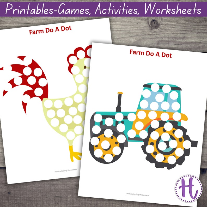 Farm Do A Dot Activity for Preschool and Kindergarten, Coloring Pages ...