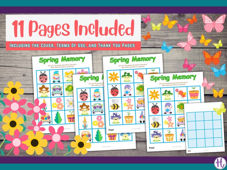 Spring Memory Matching Game: Printable Kids Activity (PDF Download) - Etsy