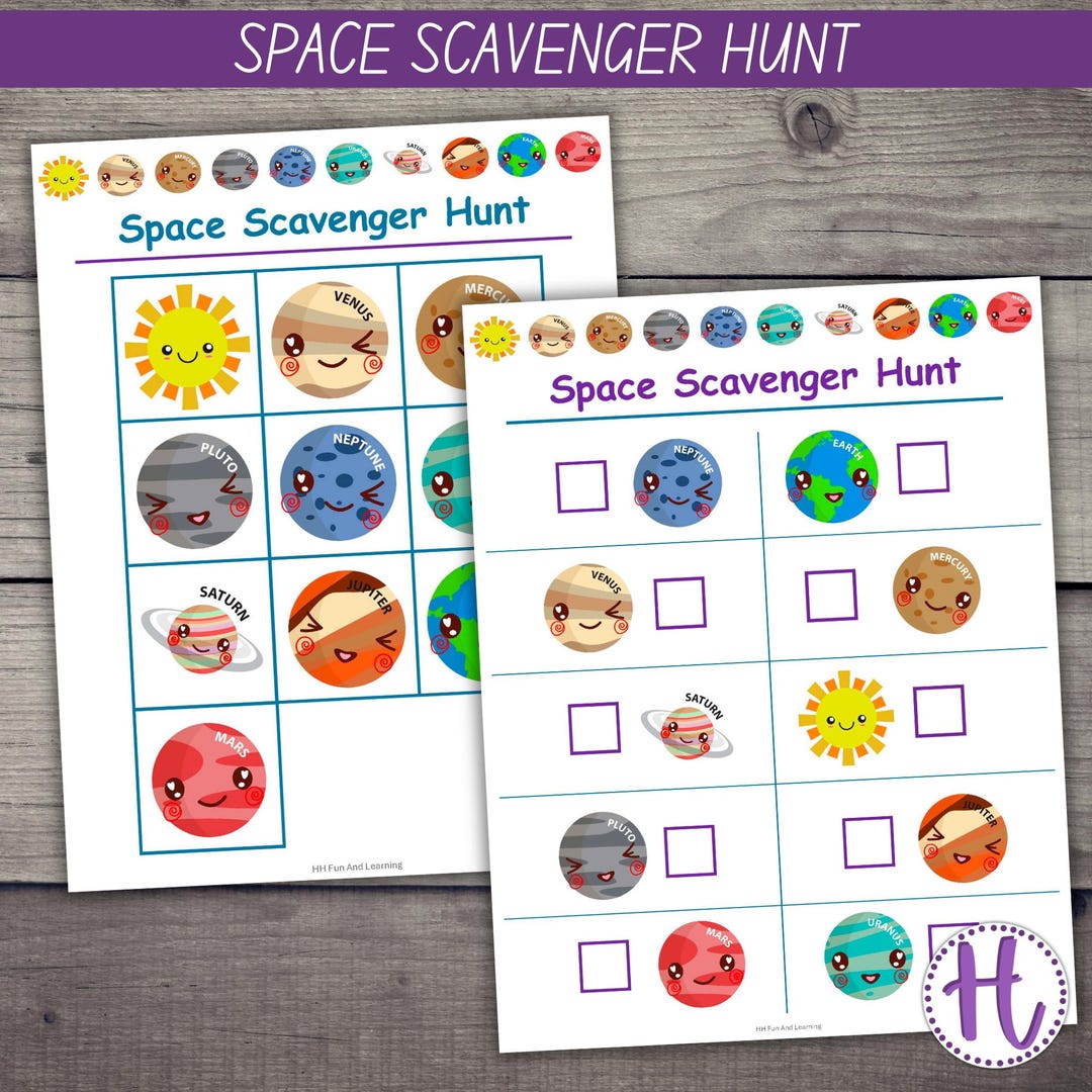 Printable Space Scavenger Hunt Game: Planet-finding Activity (PDF ...