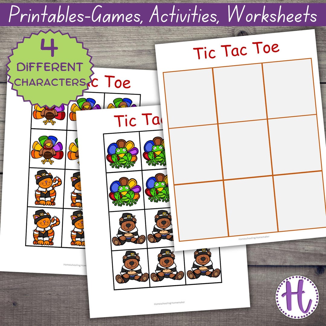 Thanksgiving Tic Tac Toe Game: Holiday Printable for Kids (PDF) - Etsy