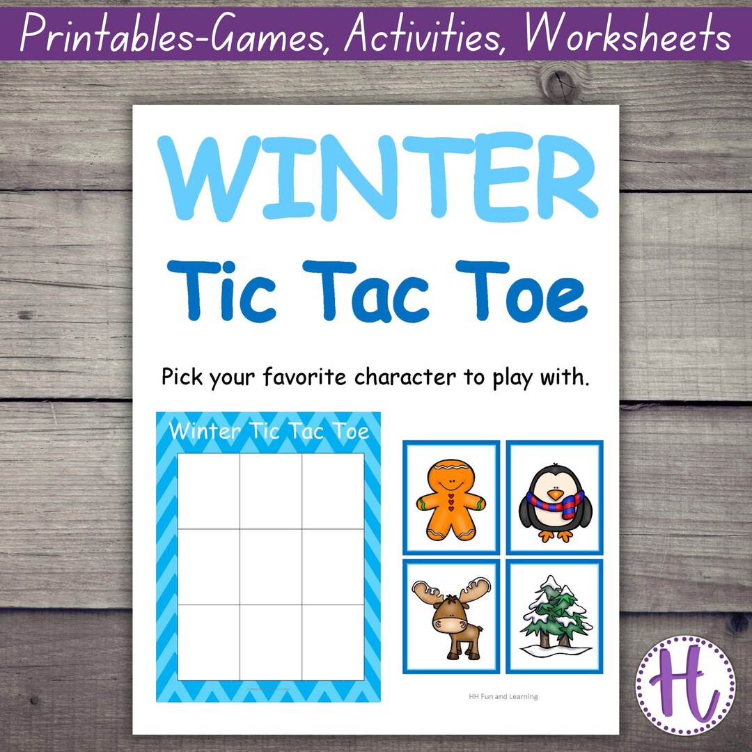 Winter Tic Tac Toe Game: Printable Activity for Kids (PDF) - Etsy
