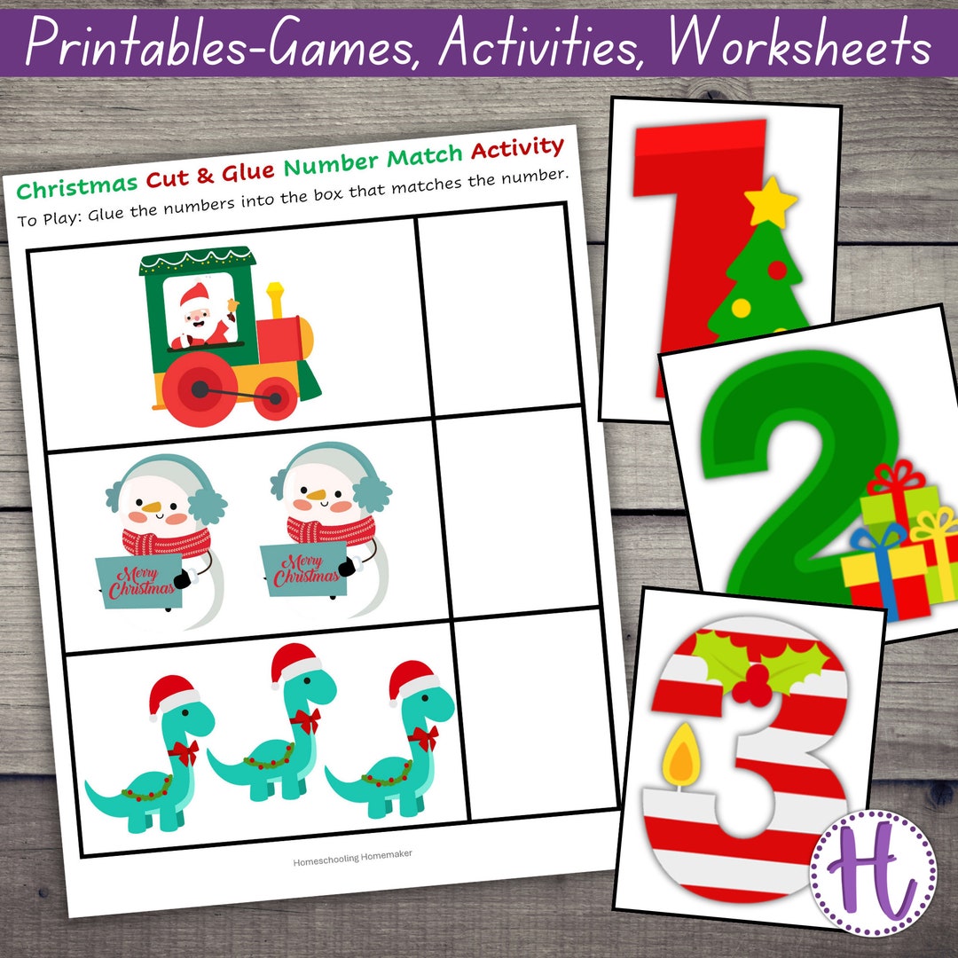 Winter Number Matching Cut&glue Printable Activity for Preschool ...