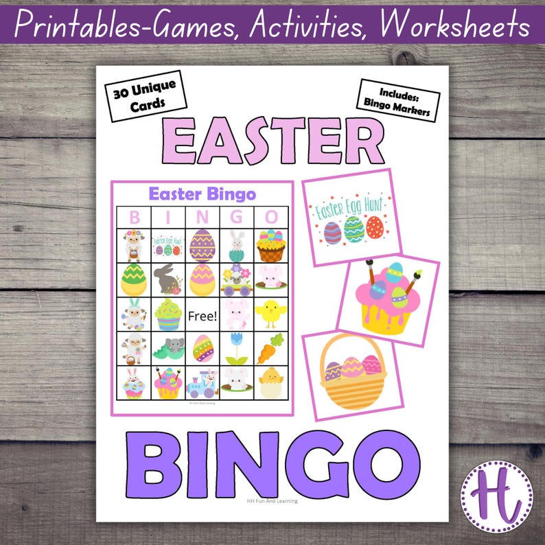 Easter Bingo Game: 30 Unique Cards, Kids Activity (PDF) - Etsy