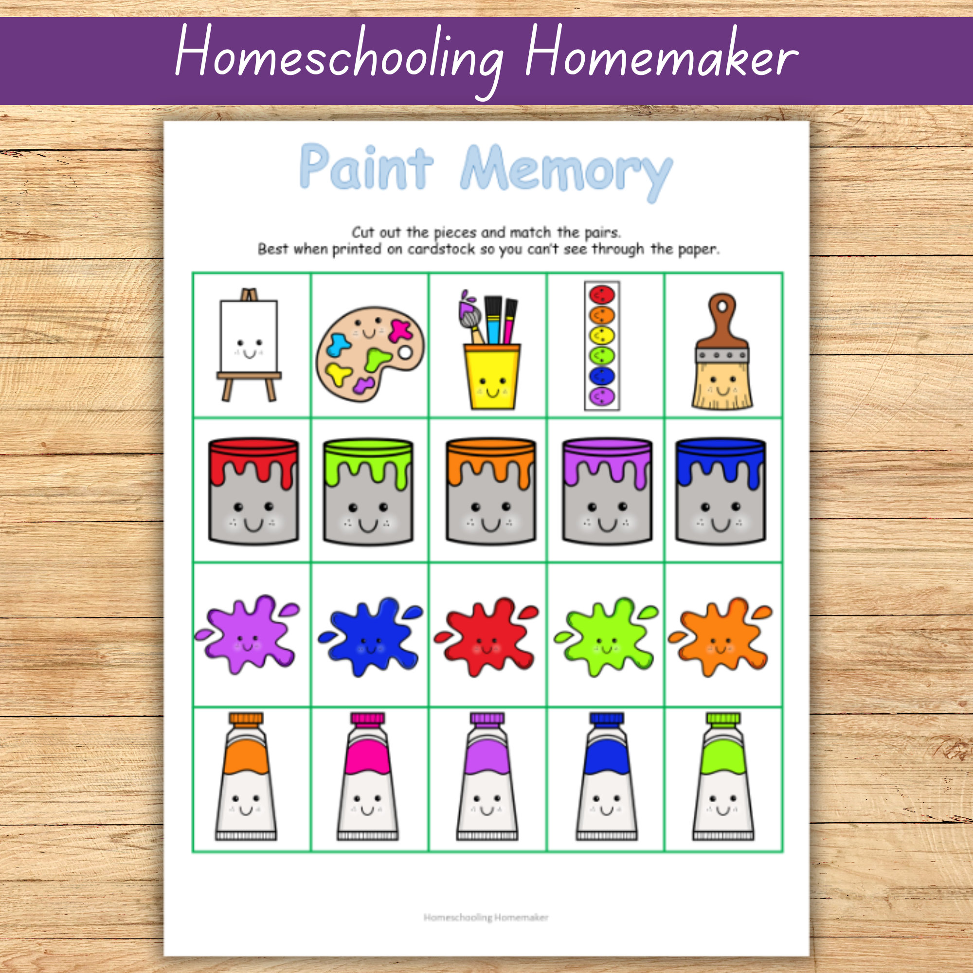 Paint Color Memory Game for Kids Kindergarten Preschool - Etsy