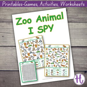 Zoo Animal I Spy With Graphing Activity for Kids, Seek and Find ...