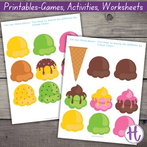 Ice Cream Pattern Match Activity, Pattern Builder Activity, Preschool ...