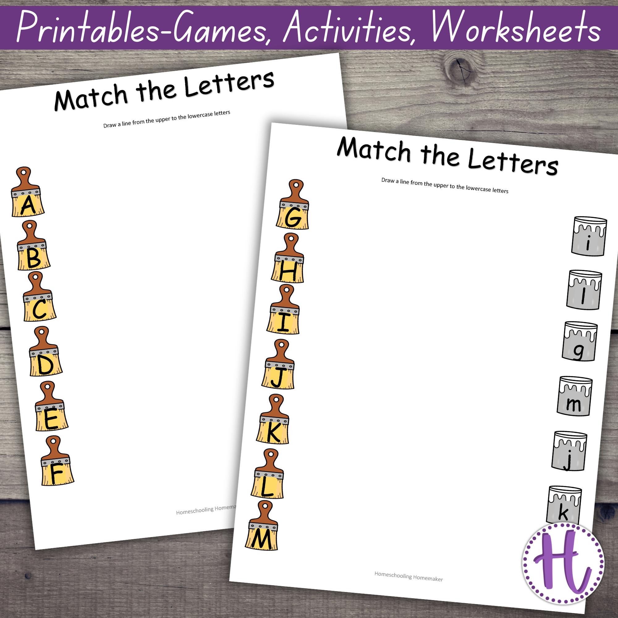ABC Capital and Lowercase Letter Matching Worksheets Alphabet Matching ...