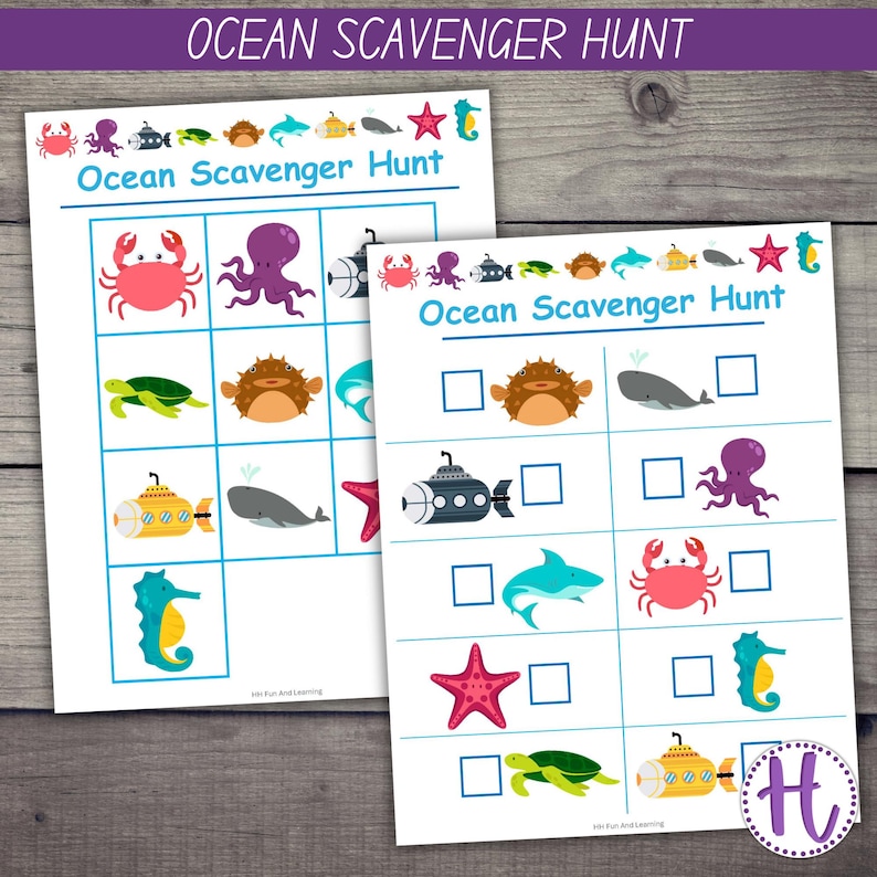 Ocean-themed Scavenger Hunt for Kids, Active Printable Game for ...
