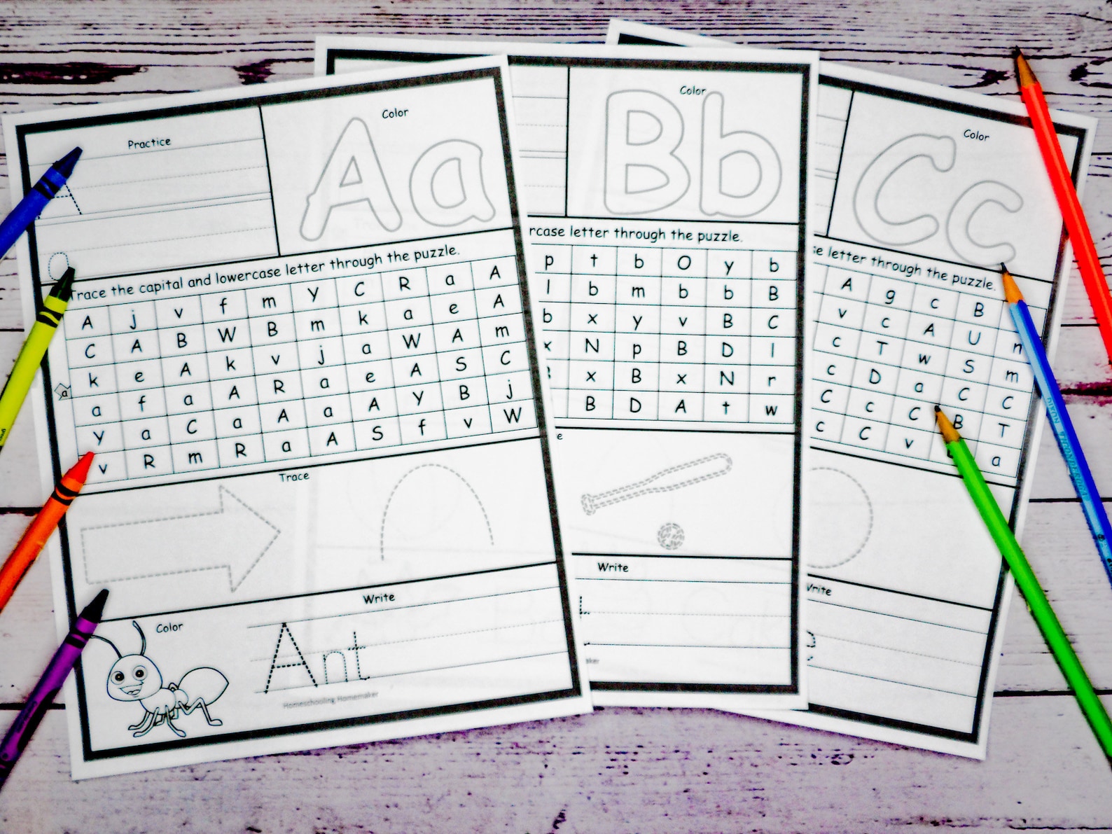 Alphabet Worksheets for Kindergarten, Kids ABC Worksheets, Alphabet ...