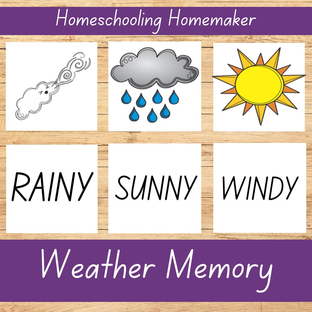 Weather Memory Game for Kids Kindergarten Preschool - Etsy