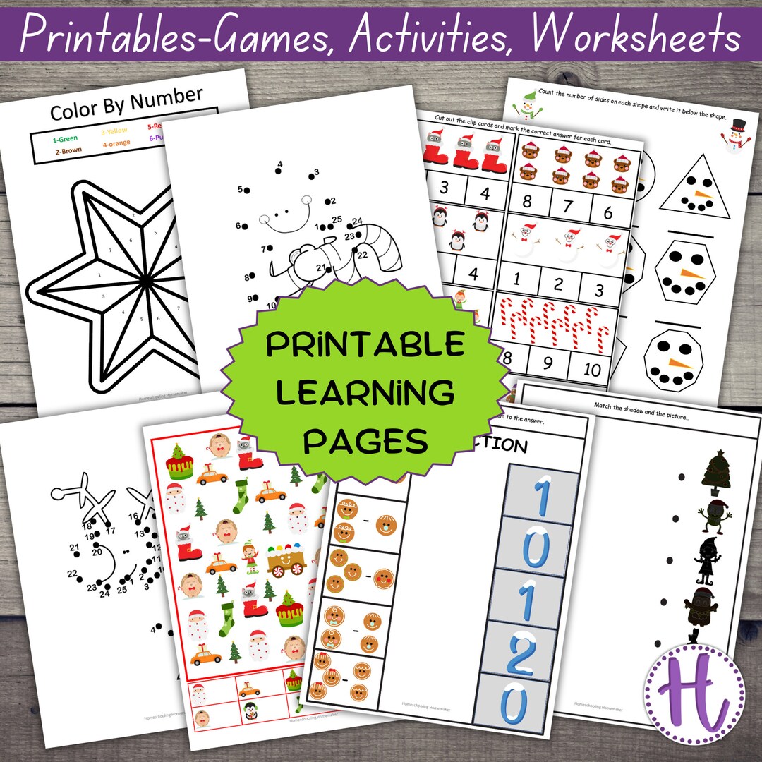 Christmas Math Activity Worksheets for Kindergarten, Kids Printable ...