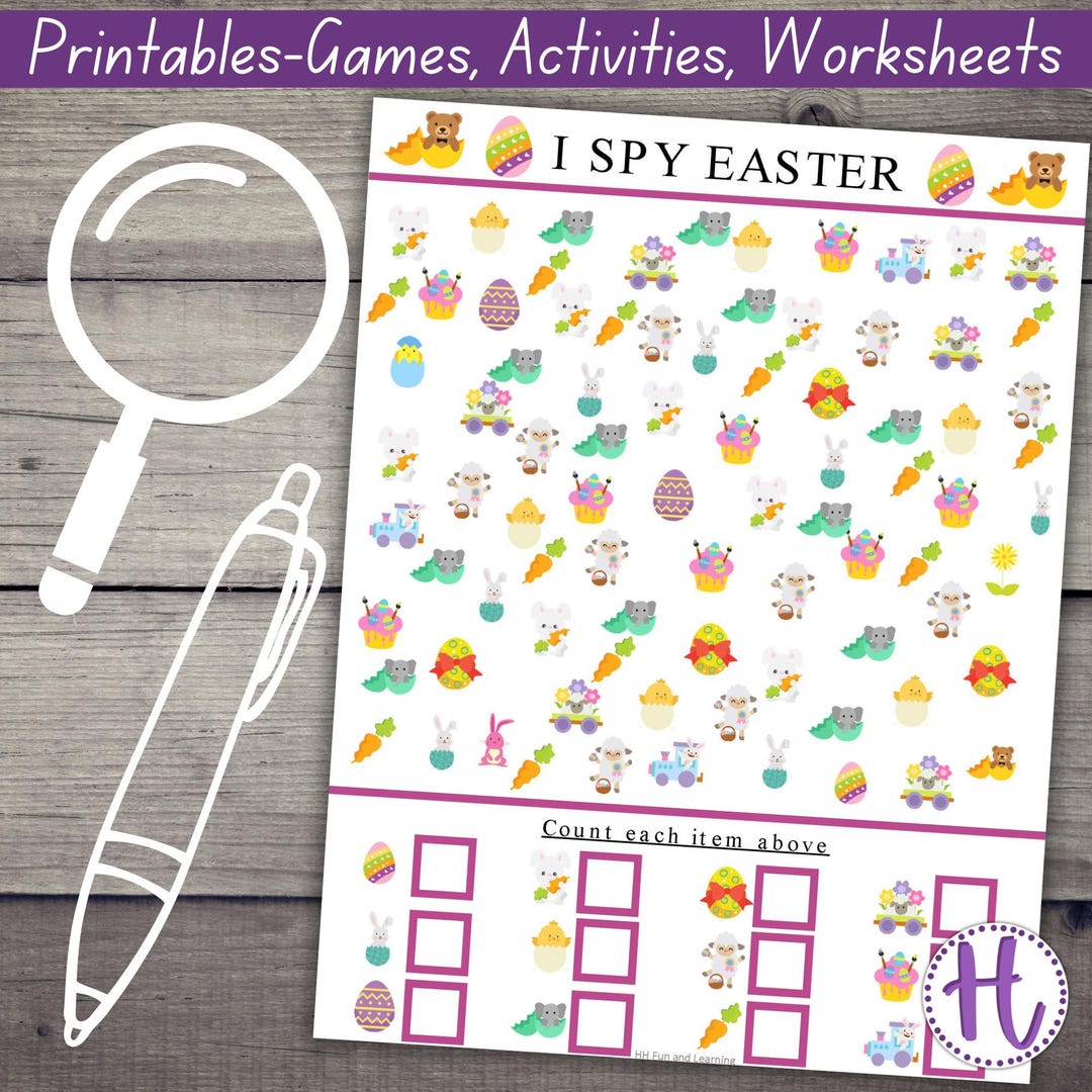 Easter I Spy With Graphing, Easter Activity for Kids, Easter Printable ...