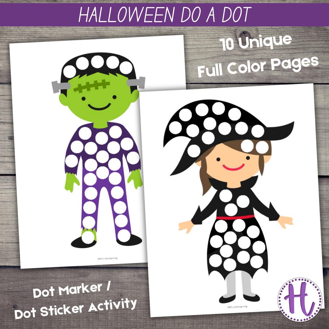 Halloween Do-a-dot Worksheets for Preschoolers, Fun Halloween Activity ...