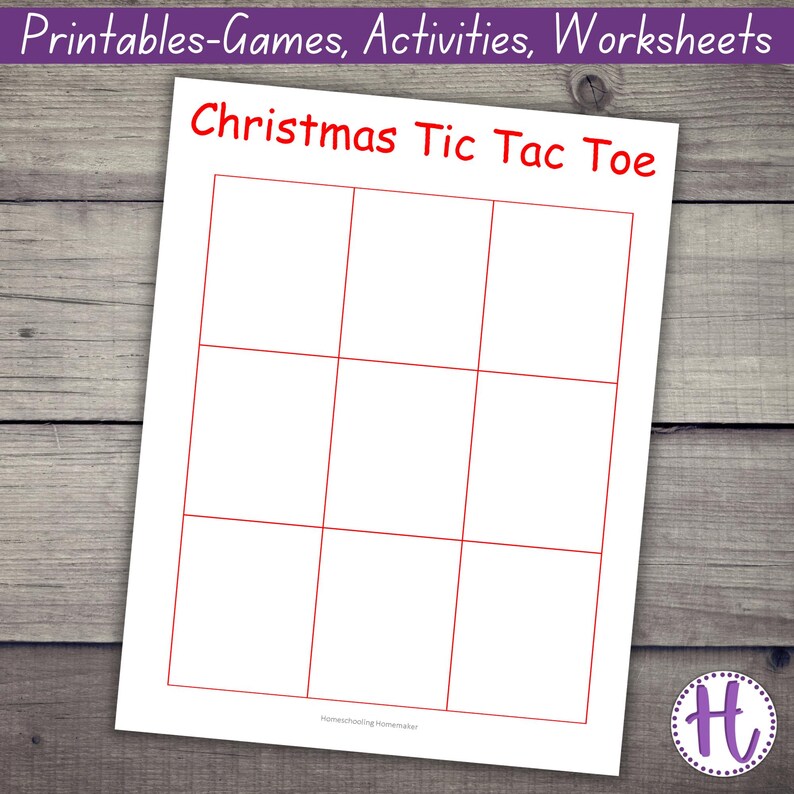 Christmas Tic Tac Toe Game, Kids Printable Game, Strategy Game for ...