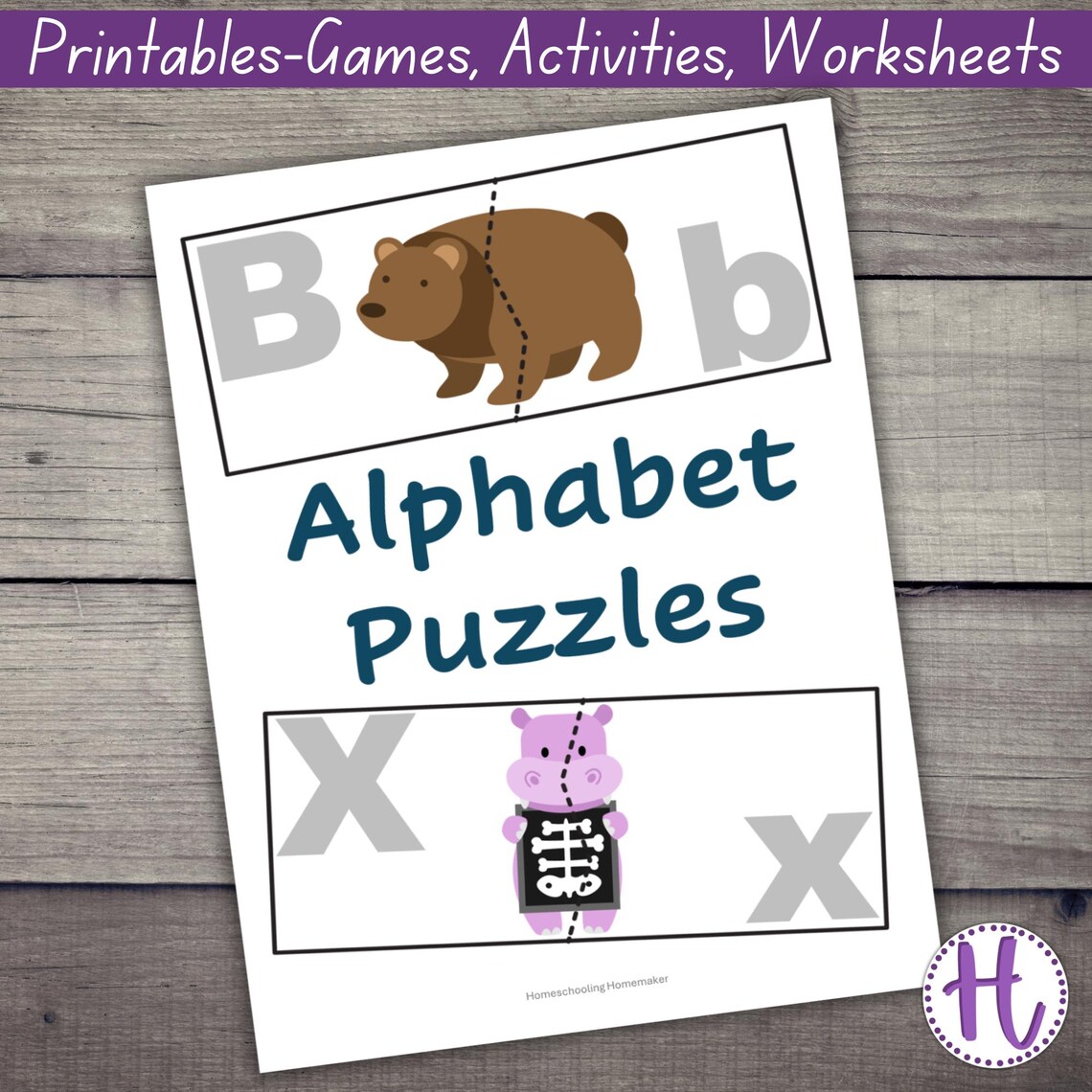 Picture Capital to Lowercase Letter Match Puzzles, Alphabet Matching ...