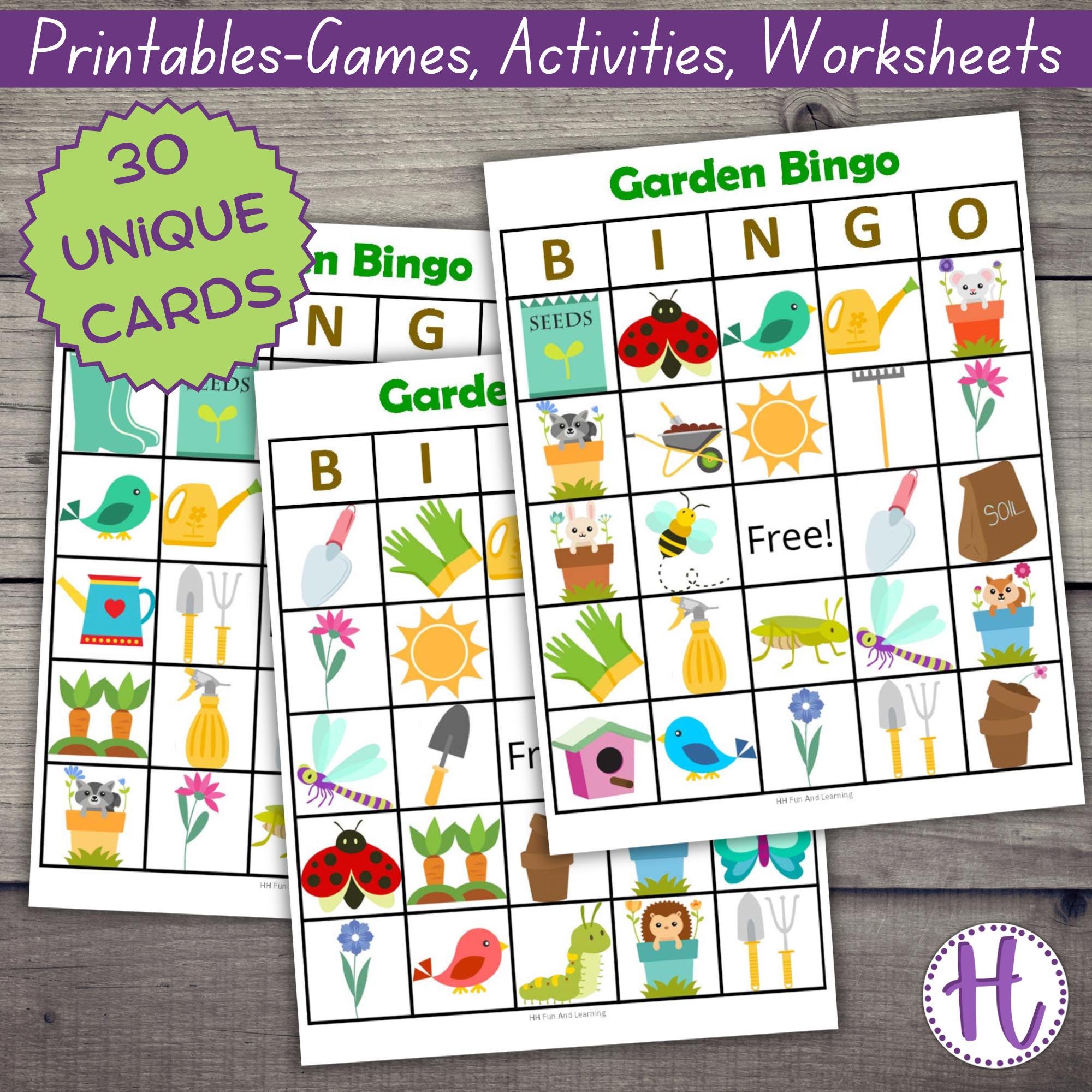 Garden Bingo Game: Kids Family Night (PDF) - Etsy