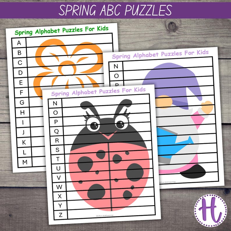Spring ABC Puzzle: Kids Printable Alphabet Learning Game (PDF Download ...