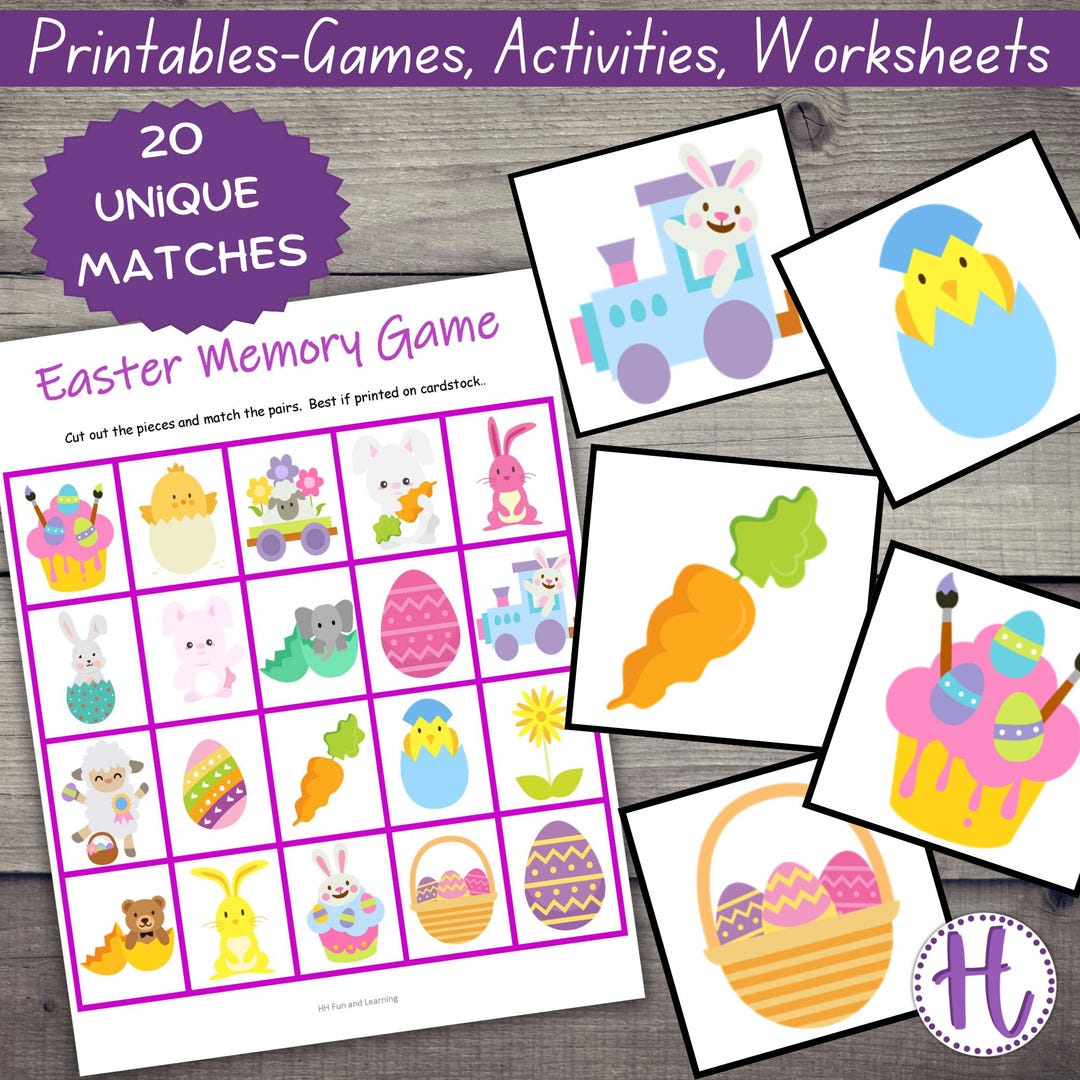 Easter Memory Game: Printable Matching Cards (PDF) - Etsy