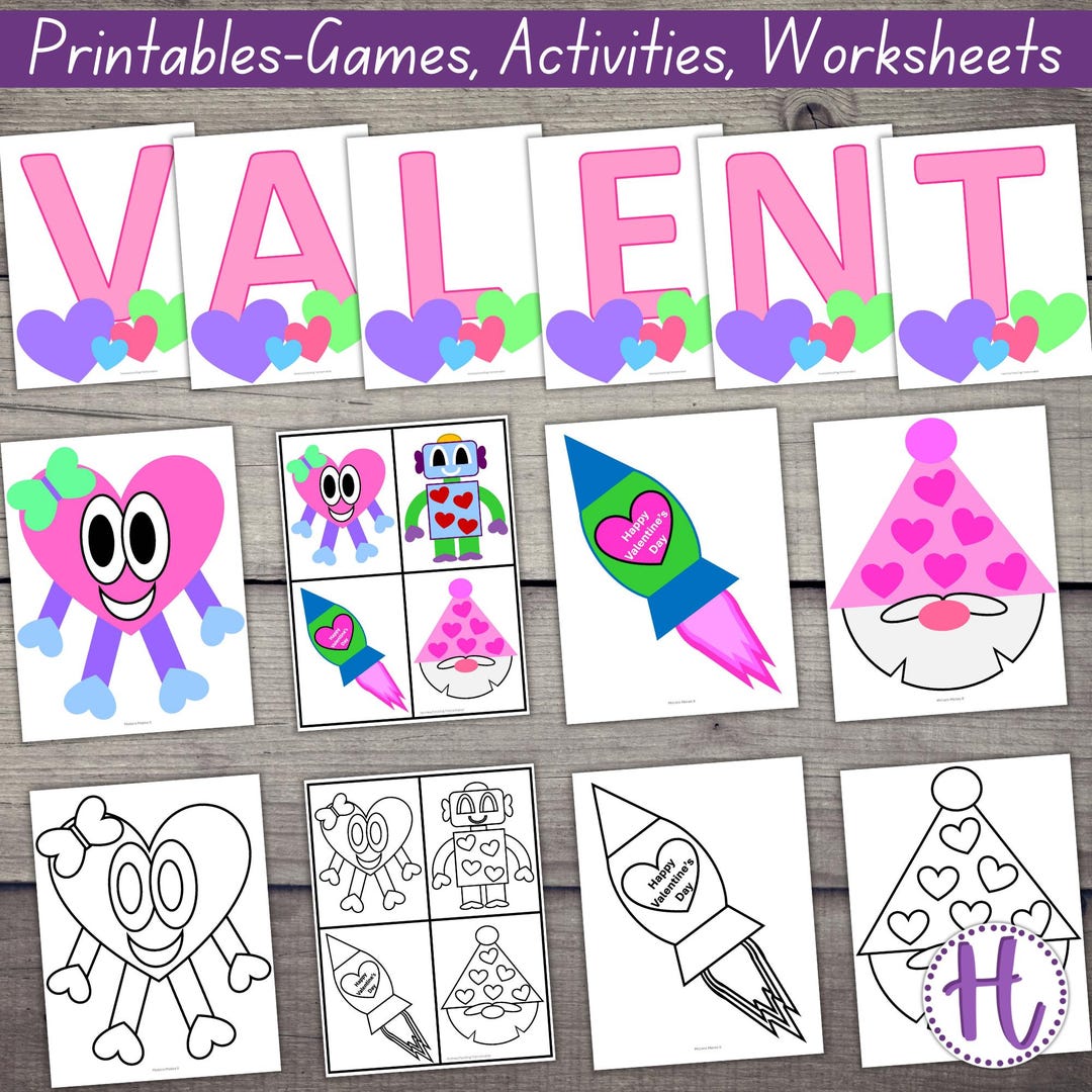 Printable Valentine’s Day Decorations for Kids to Make, Simple ...