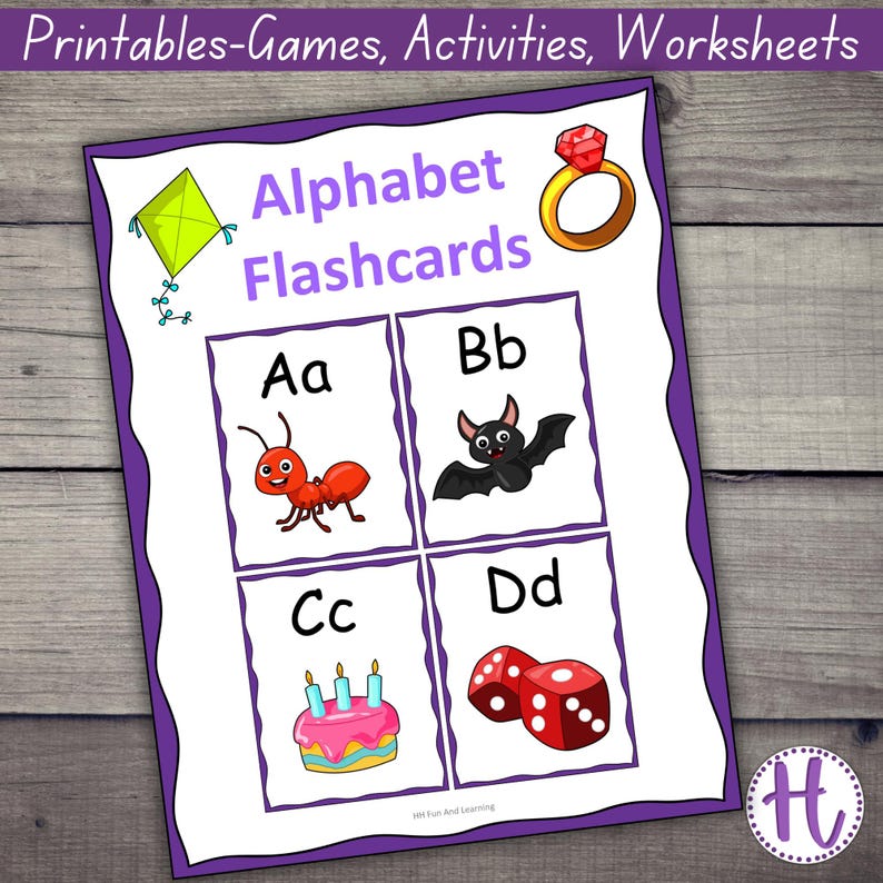 Alphabet Flashcards for Kids: Preschool Learning (printable PDF) - Etsy