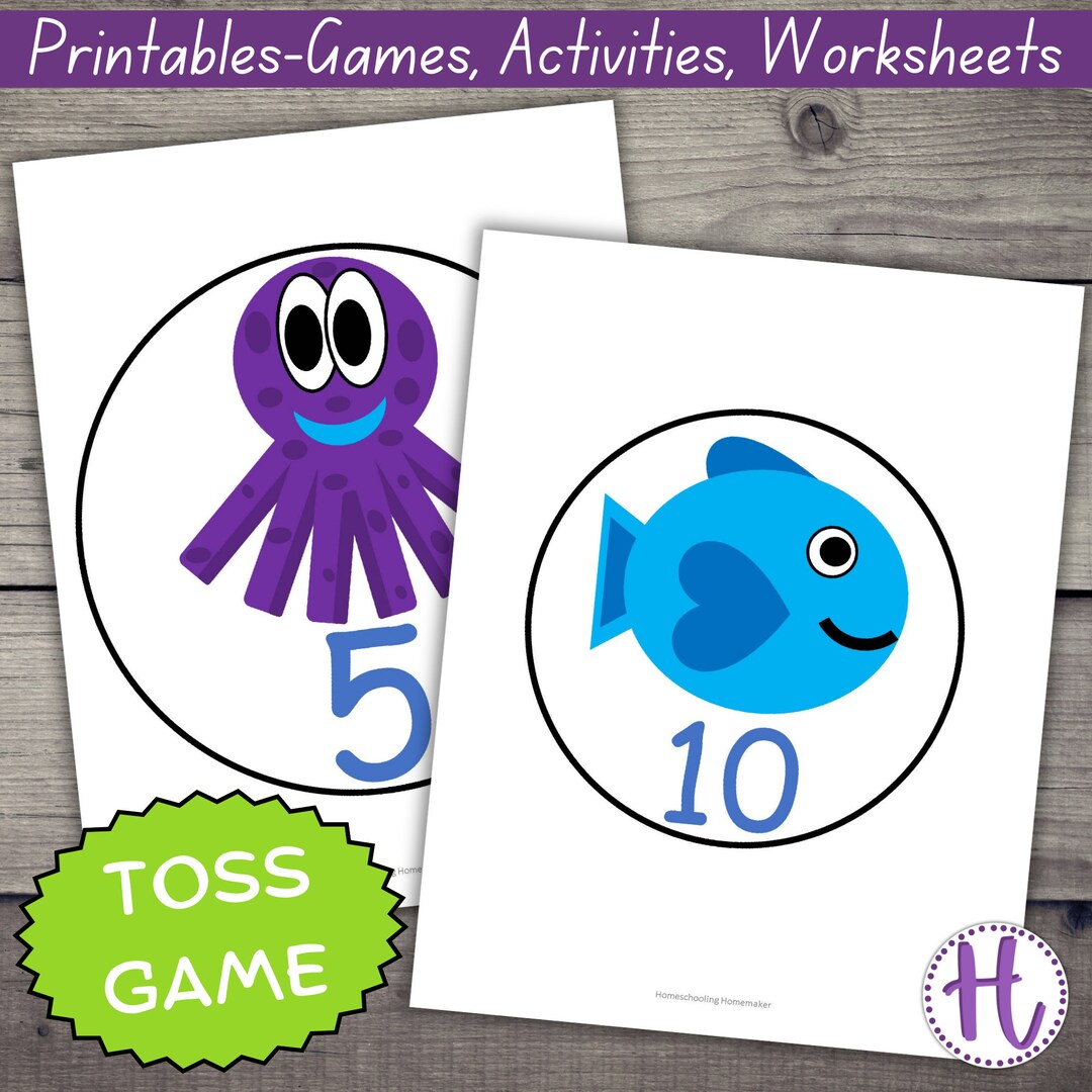 Ocean Animal Toss Game for Kids, Indoor Game, Preschool Game ...
