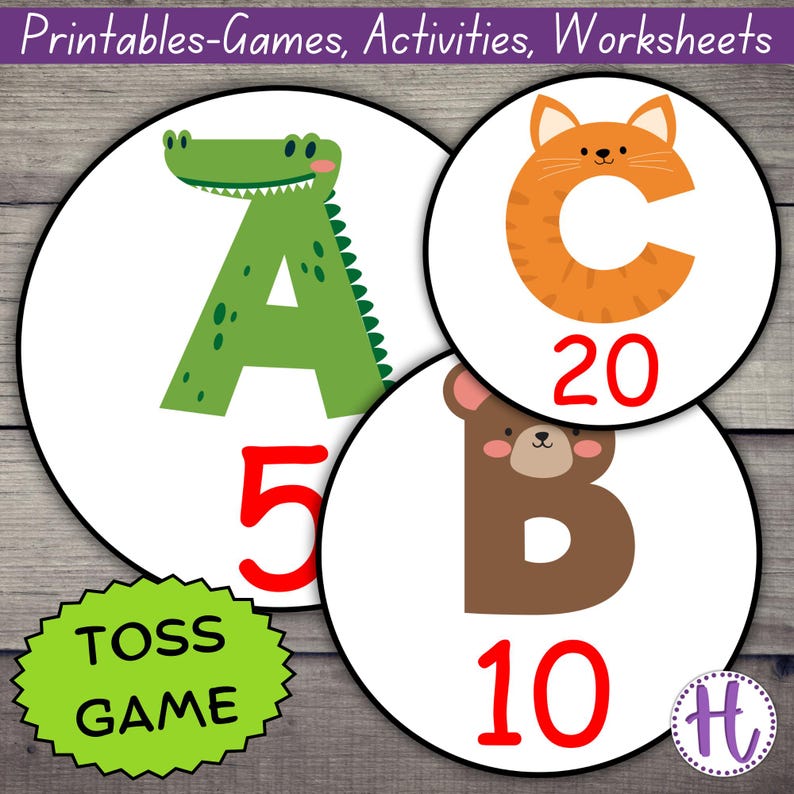 Animal Alphabet Toss Game: Fun Printable Game for Kids (PDF) - Etsy