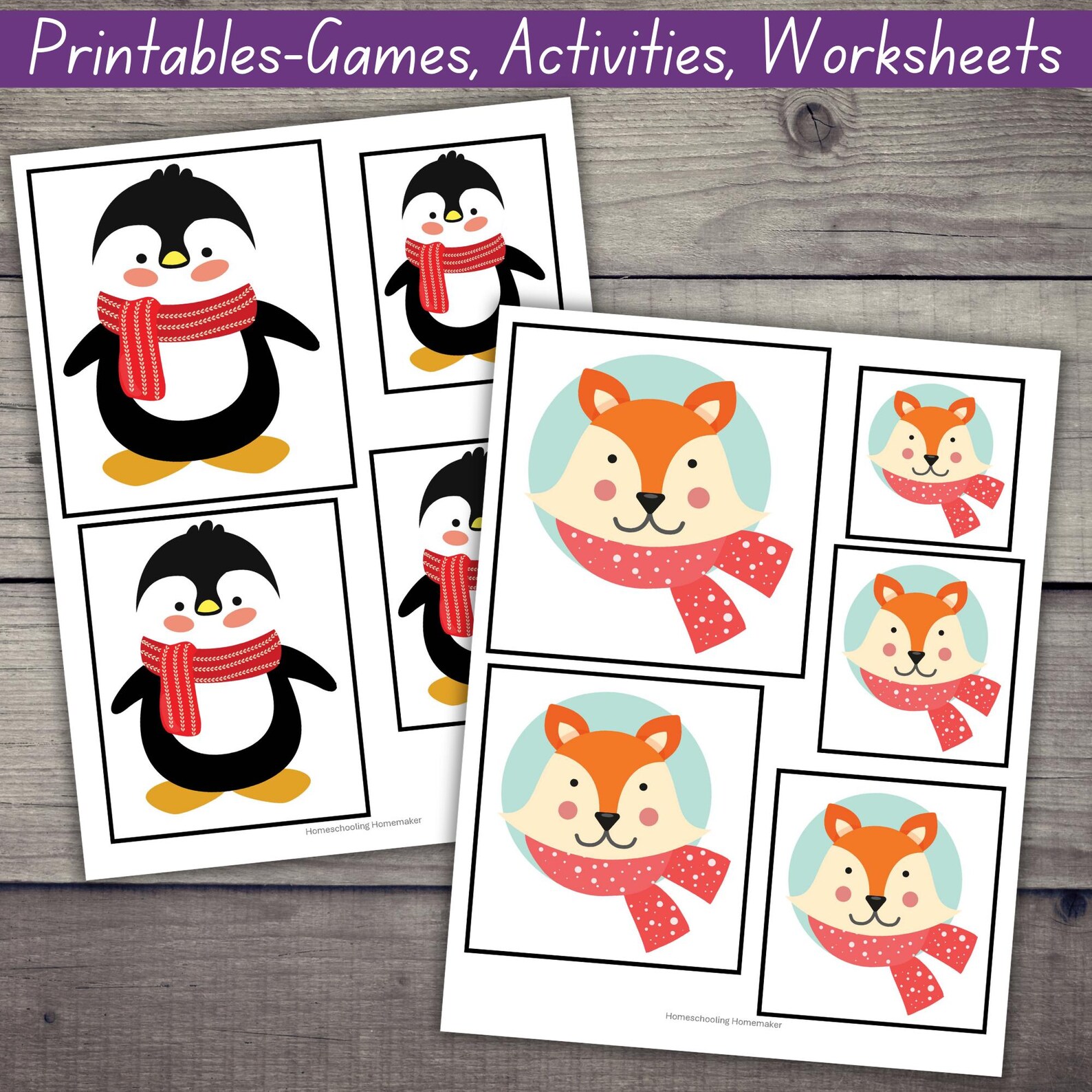 Winter Size Sequencing Cards for Toddlers, Simple Preschool Ordering ...