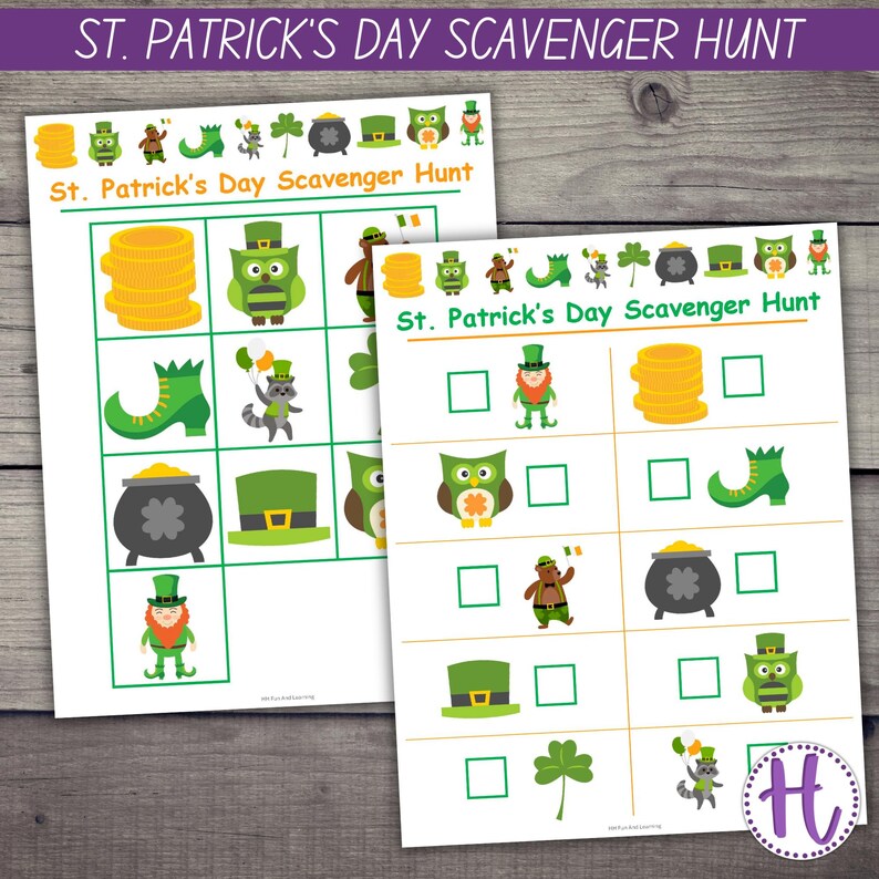 St. Patrick's Day Scavenger Hunt for Kids: Printable Game (PDF) - Etsy