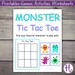 Monster Tic-tac-toe Game for Kids, Printable Game, Toddler Game ...