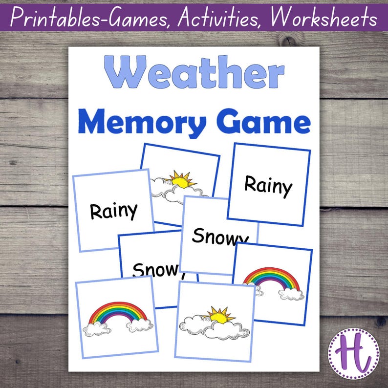 Weather Memory Game: Printable Matching Cards (PDF) - Etsy