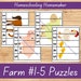 Farm Puzzles With Numbers 1-5 for Preschool, Counting Activity, Simple ...