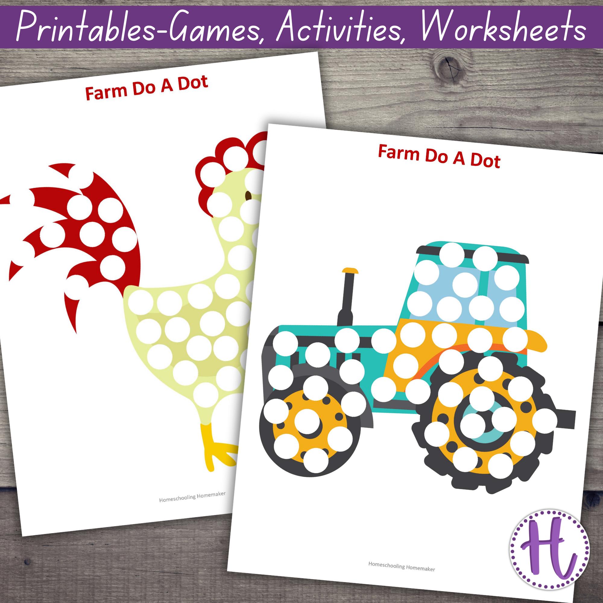 Farm Do-a-dot Activity: Printable Dot Marker Pages (PDF Download) - Etsy