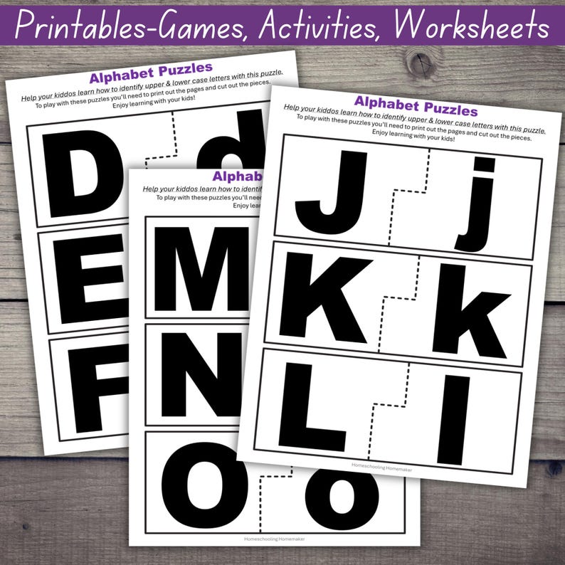 Letter Match Puzzles: ABC Printable Activity (PDF Download) - Etsy