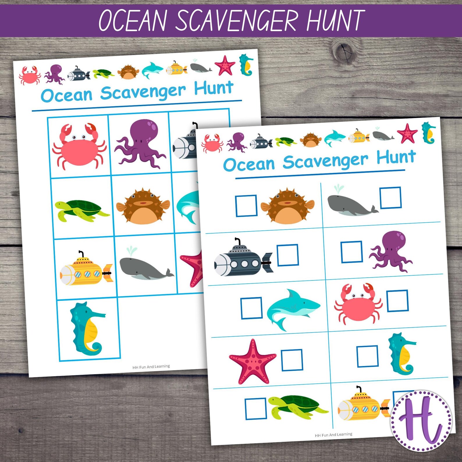 Ocean-themed Scavenger Hunt for Kids, Active Printable Game for ...