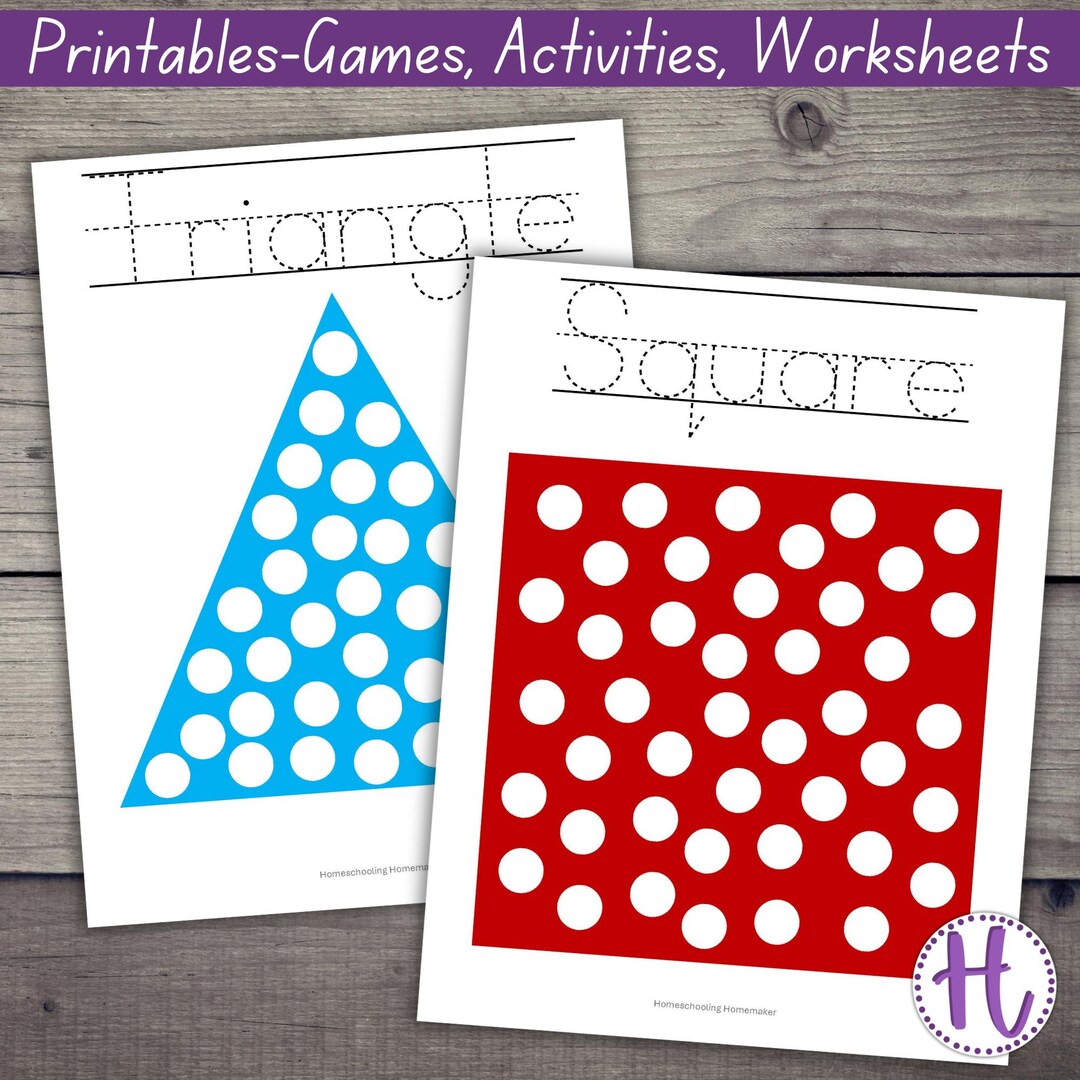 Shape Do A Dot Worksheets, Sticker Pages, Paintable Shape Worksheets ...