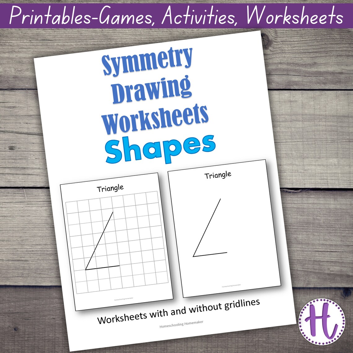 Symmetry Drawing Worksheets-shapes, Complete the Shape for Kids ...