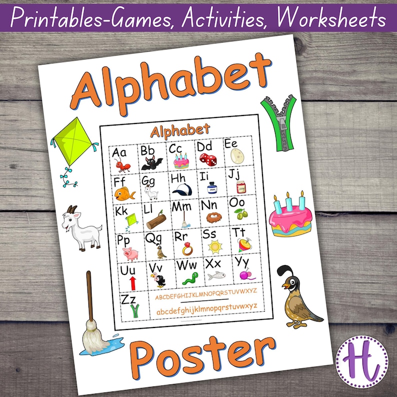 Alphabet Chart for Kids, Alphabet Poster, Classroom Poster, Homeschool ...