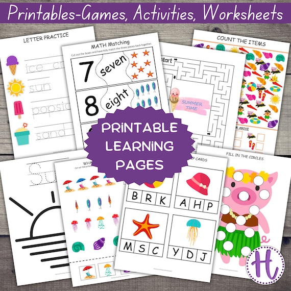 Hojas De Trabajo Divertidas De Verano 2 Actividades De Siluetas De