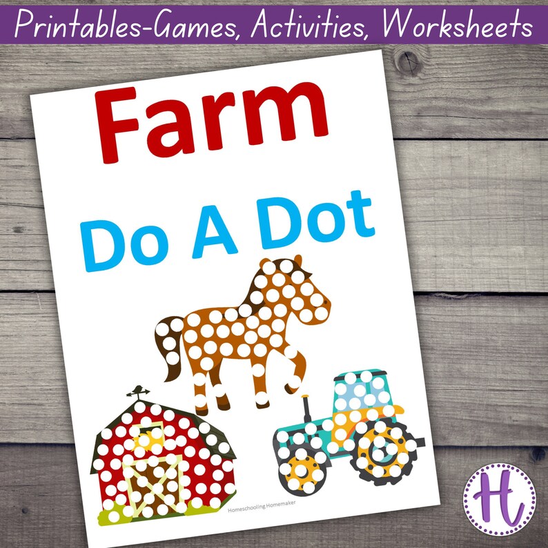 Farm Do A Dot Activity for Preschool and Kindergarten, Coloring Pages ...
